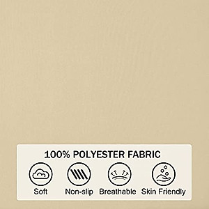 downluxe Outdoor Chair Cushions, Waterproof Round Corner Memory Foam Seat Cushions with Ties for Garden Patio Funiture, 17" x 16" x 2", Khaki, 4 Pack