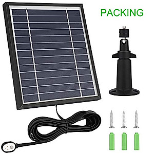 Uogw Solar Panel Charger Compatible with Arlo Pro 4/Arlo Ultra 2/Arlo Pro 3/Arlo Ultra/Arlo Pro 5S 2K/Go 2,with 11.5ft Waterproof Magnetic Charging Cable,Adjustable Mount - Black