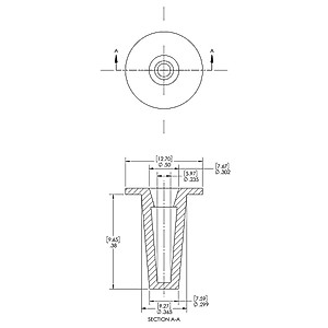 Caplugs 99394265 Plastic Tapered Cap and Plug. T-2, PE-LD, Cap OD 0.235" Plug ID 0.365", Red (Pack of 200)