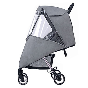Universal Stroller Rain Cover, Travel Weather Shield for Windproof, Waterproof, Protect from Sun Dust Snow Clear-Breathable Shield for Baby Stroller