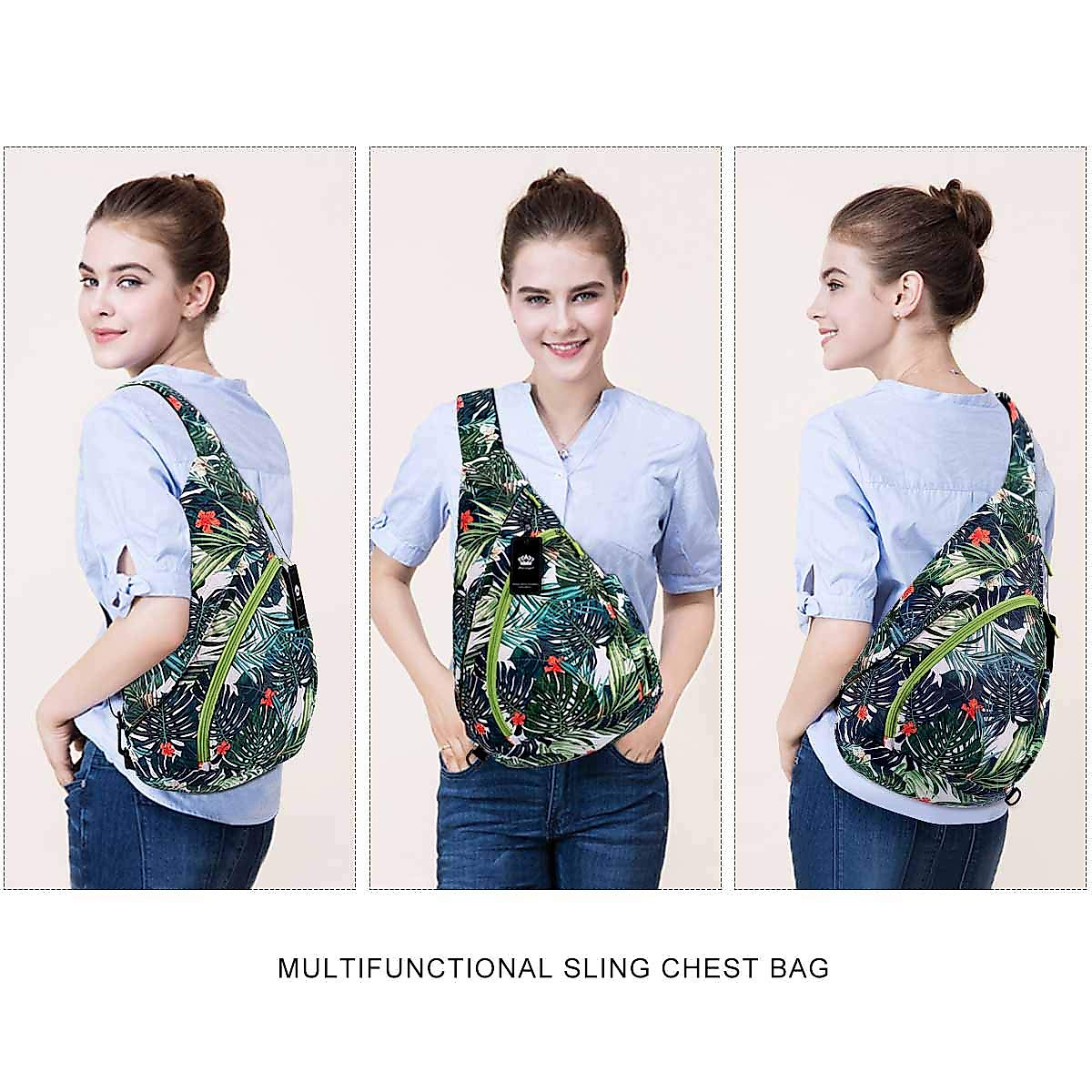 HUA ANGEL Crossbody Sling Bag for Men & Women-Fashion Chest Shoulder Daypack Casual Backpack for Travel Hiking Gym