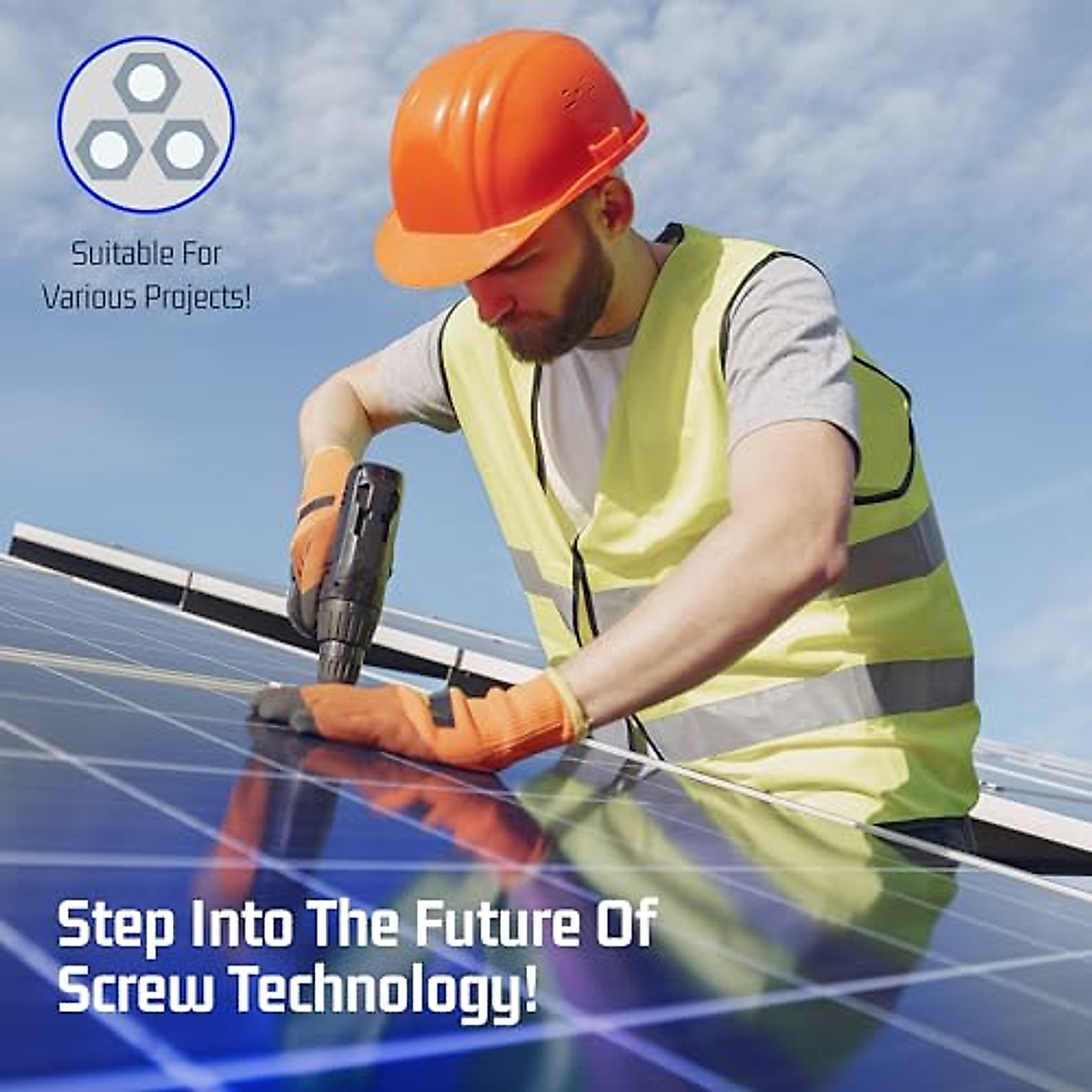 Bolt Dropper No. 6 x 1/2" Stainless Hex Washer Head Self Drilling Screws - 100 pc - 410 Stainless Steel Self Tapping TEK Screws, No. 2 Point, Plain Finish by Bolt Dropper