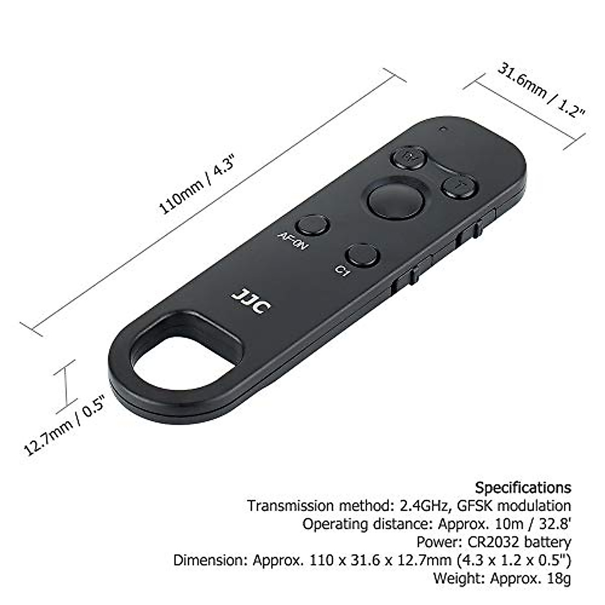 JJC RMT-P1BT Bluetooth Wireless Remote Control Commander for Sony ZVE1 ZV-E1 ZV1F ZV-1F ZV1 ZV-1 RX100VII RX100M7 ZVE10 ZV-E10 A7RV A7RM5 FX30 FX3 A6100 A6600 A7C A7IV A7M4 A7RIV A7RM4 A7SIII Camera