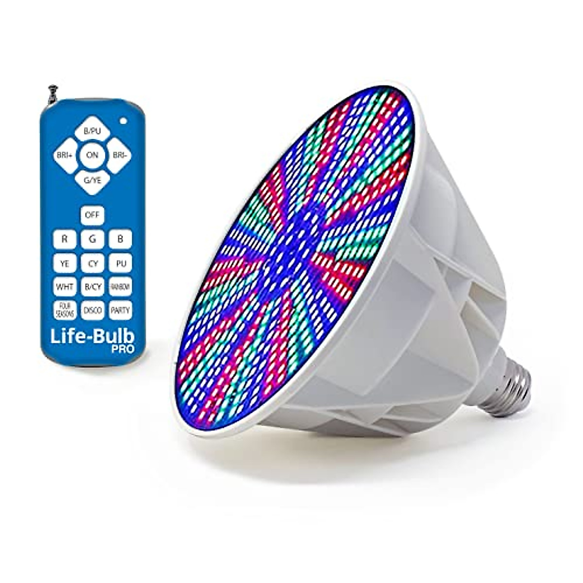 Life-Bulb Pro LED Color Pool Light Bulb with XR Signal™ Remote Technology for In Ground Pool | Lifetime Replacement Warranty | Fits Pentair, Hayward or Other Screw in Fixtures | 120V | 500W Equivalent