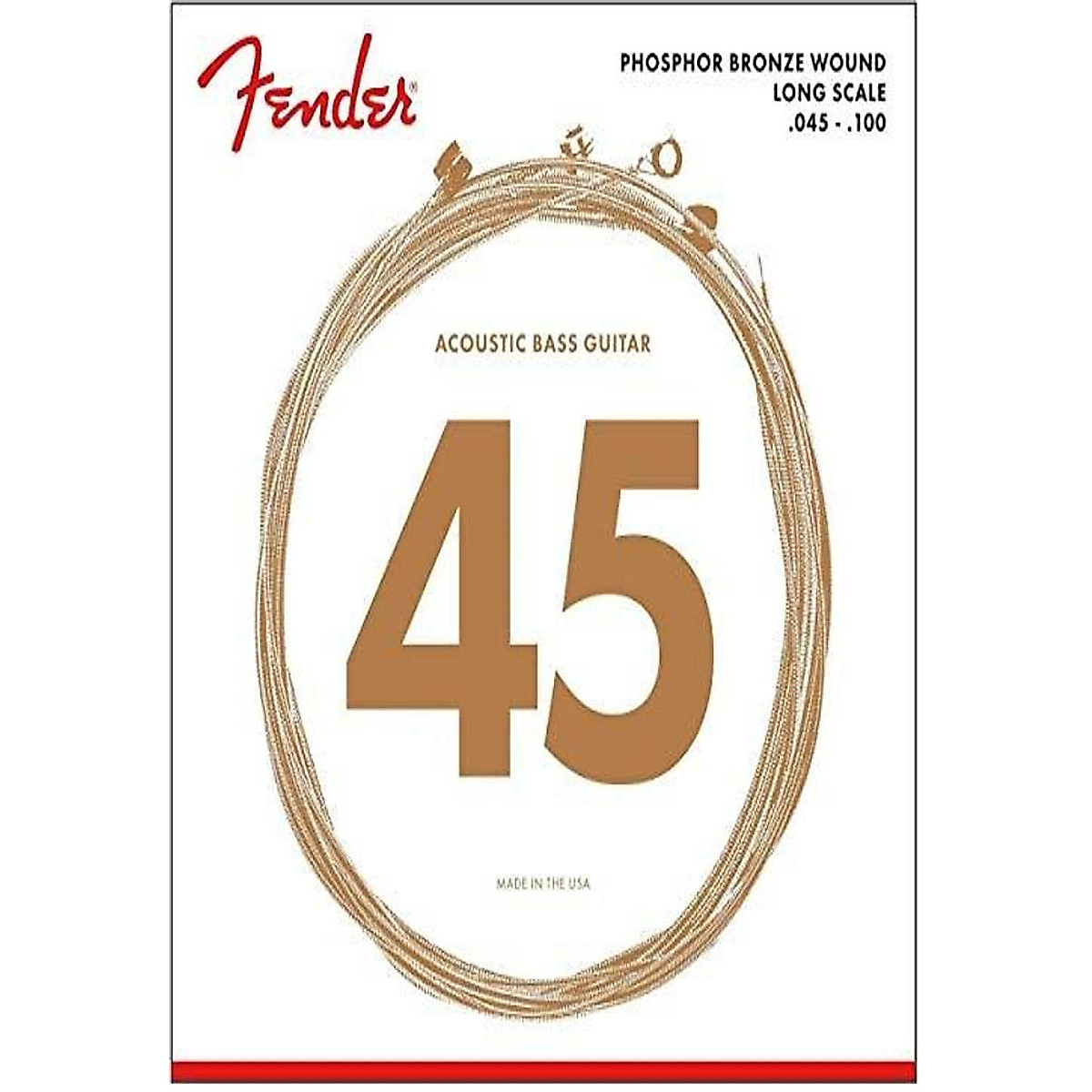 Fender 8060 Acoustic Bass Strings, Phosphor Bronze, Long Scale .045-.100