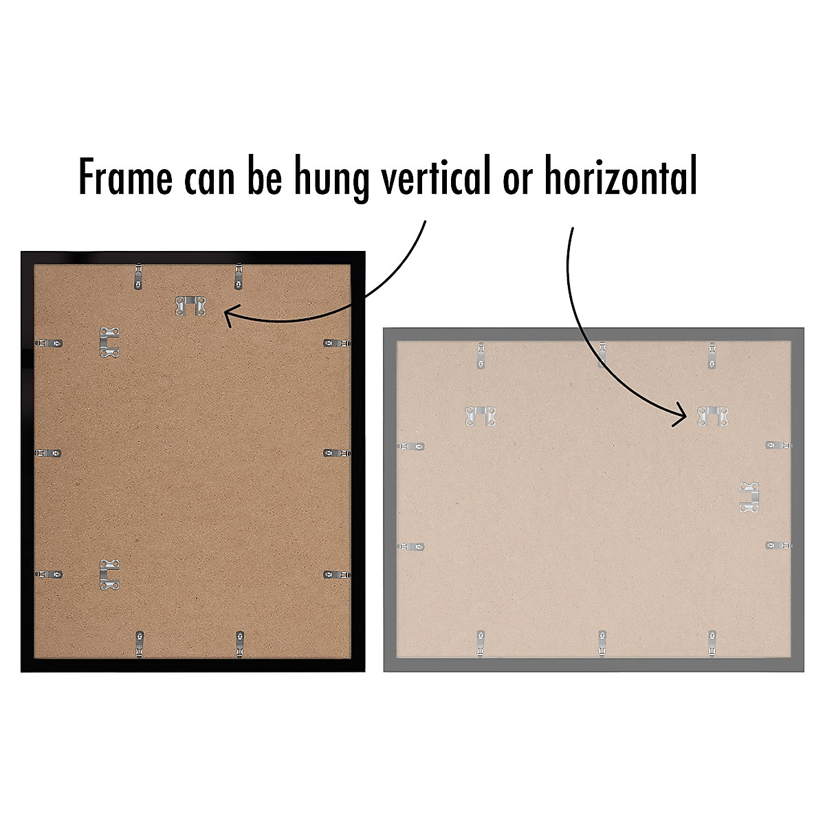 Americanflat 16x20 Picture Frame with Polished Plexiglass - Set of 5 - Use as 11x14 Frame with Mat or 16x20 Frame Without Mat - Galleria Collection - Gallery Wall Frame Set for Wall Display - Black