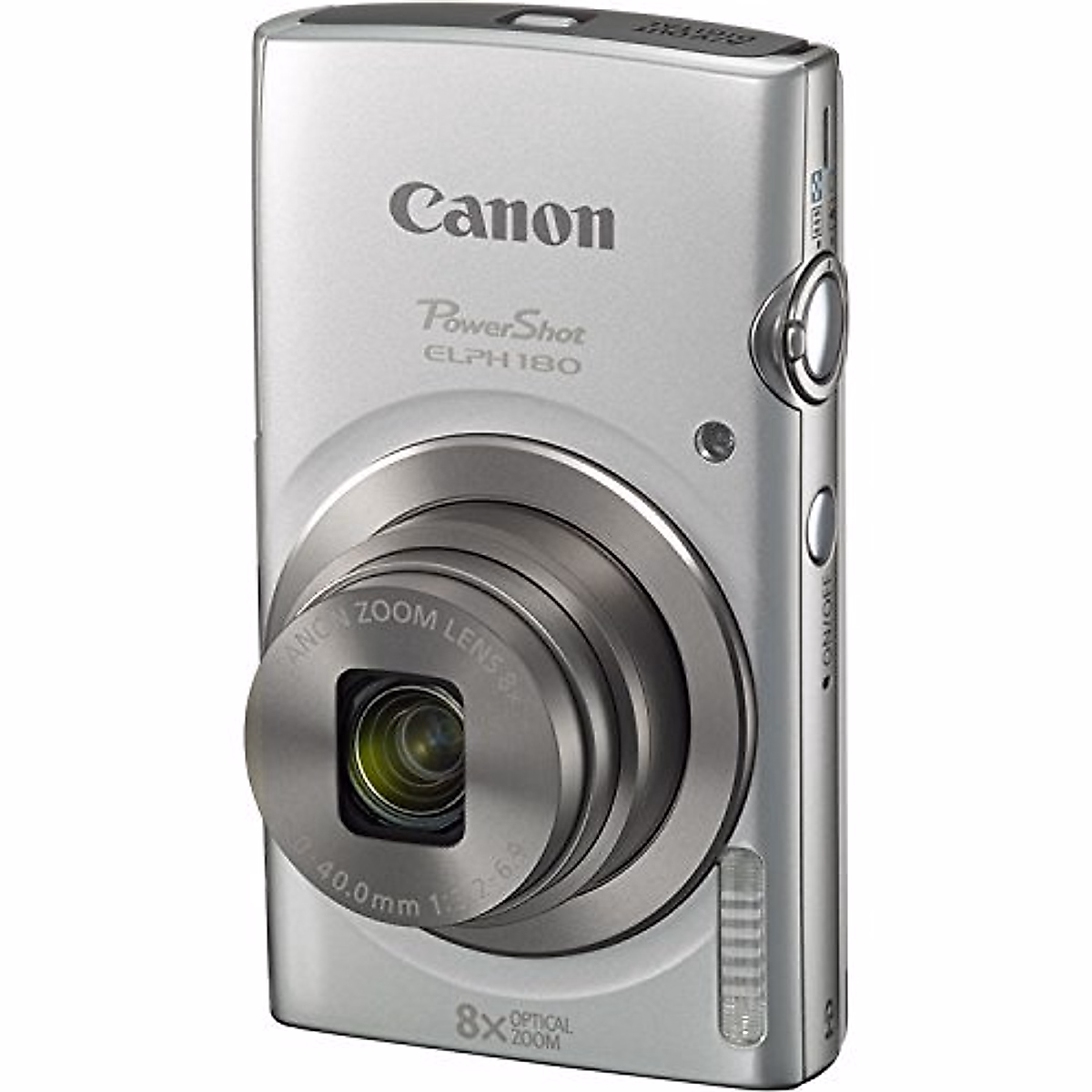 Canon PowerShot ELPH 180 Digital Camera (Silver) with 32GB Memory + Case (Renewed)