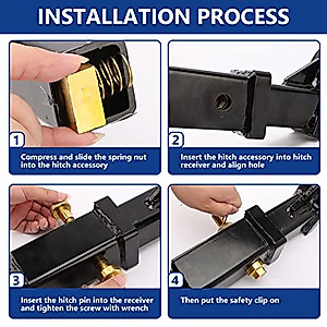 METOWARE Trailer Hitch Pin, 5/8" Dia Anti Rattle Hitch Pin Fits 2" and 2-1/2" Receiver Tubes, Hitch Pin with Extra Safety Clip for Any Hollow Shank Cargo Carrier, Bike Rack, Hitch Step (1 Pack)