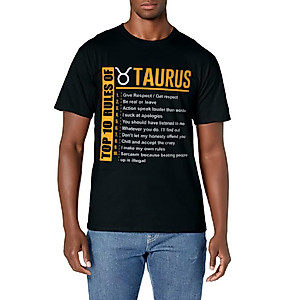 Birthday Gifts - Top 10 Rules Of Taurus Zodiac T-Shirt T-Shirt