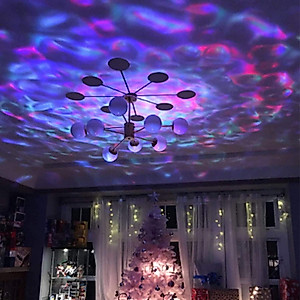 Wave Projector Outdoor, Ocean Wave Light Projector with Remote Control, Waterproof LED Projector Lamp 3D Water Effect for Xmas New Year Halloween Birthday Wedding Party Kids Adult Indoor Outdoor