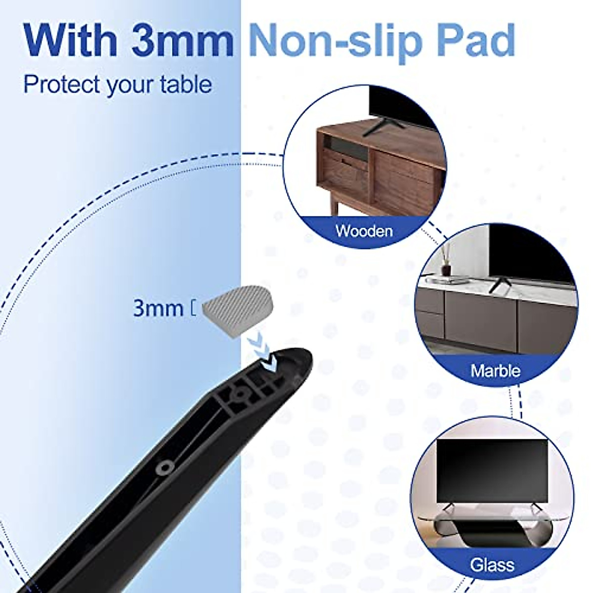 TV Stand Base for Hisense TV Legs, Base Stand for Hisense 32" 43" 50" 55" 58" 60" 65" Smart TV, for 32H4030F3 43R6E3 50R6E3 50A6G 55A6G 55U6G 55H6570G 58R6E3 58H6870 65R6E1, TV Stand Legs for Hisense