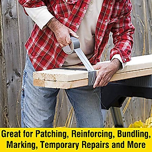 Heavy Duty Silver Duct Tape, Professional Grade Multi-Use Duct Tape, 48mm x 32m (1.88 inches x 35 Yards), 8.27 mil Thickness, Silver, 3 Rolls