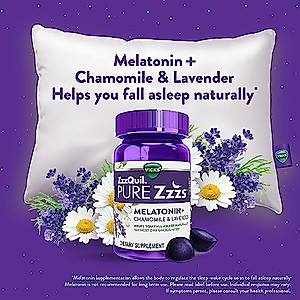 ZzzQuil PURE Zzzs, Melatonin Sleep Aid Gummies with Lavender, Valerian Root and Chamomile, Natural Wildberry Vanilla Flavor, Non-Habit Forming, Drug-Free, 48 Count