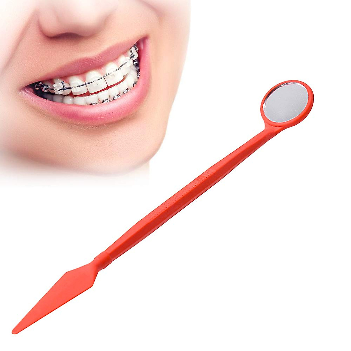 Angzhili Portable Orthodontic Toothbrush Kit for Orthodontic Patient Orthodontic Care Kit for Braces Interdental Brush Dental Wax Dental Floss Toothbrush Box Oral Care Kit Dental Travel Kit(Red)