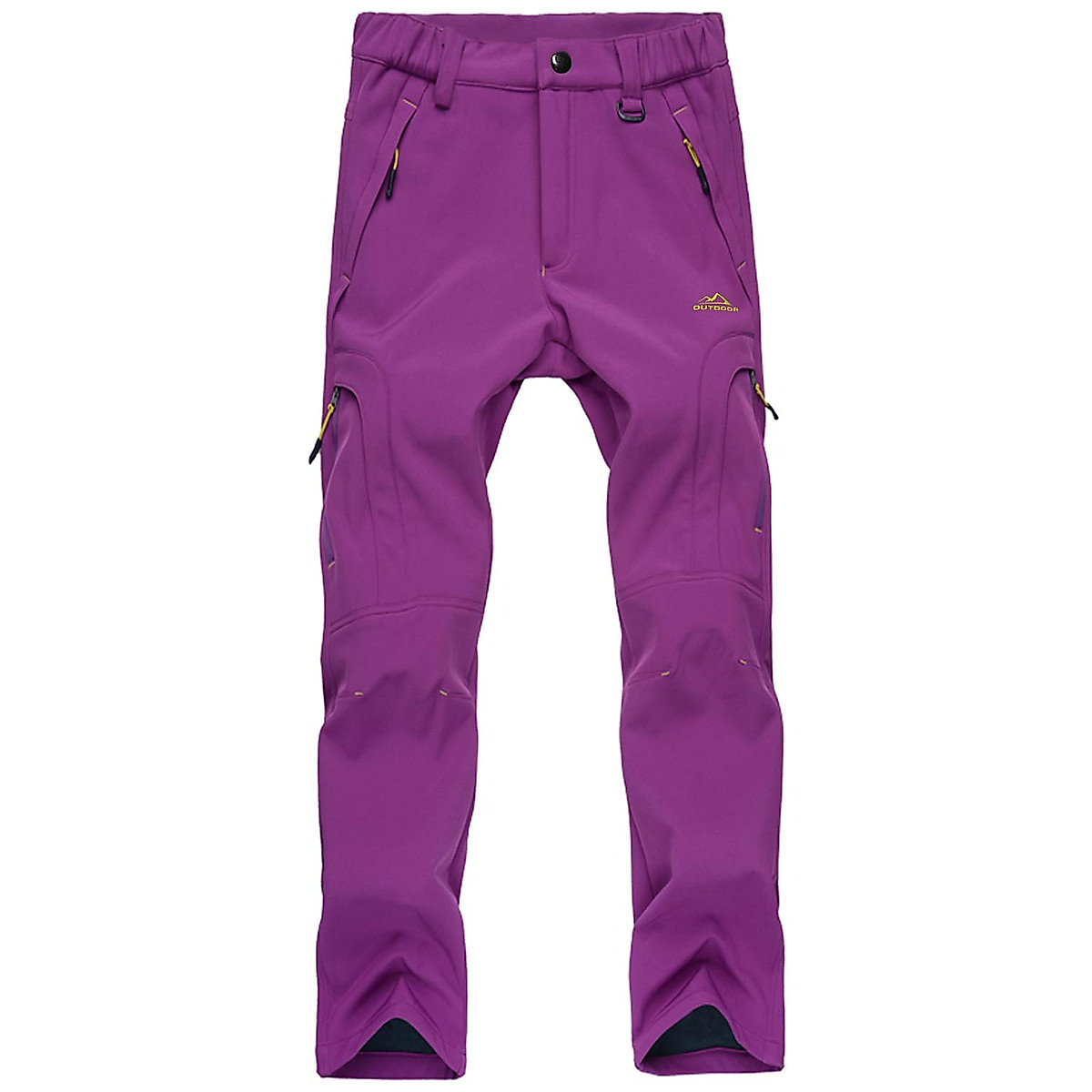 MAGCOMSEN Women's Fleece Lined Softshell Pants Winter Sports Snow Ski Hiking Pants with Multi-Pockets (Purple, 30W x 30L)