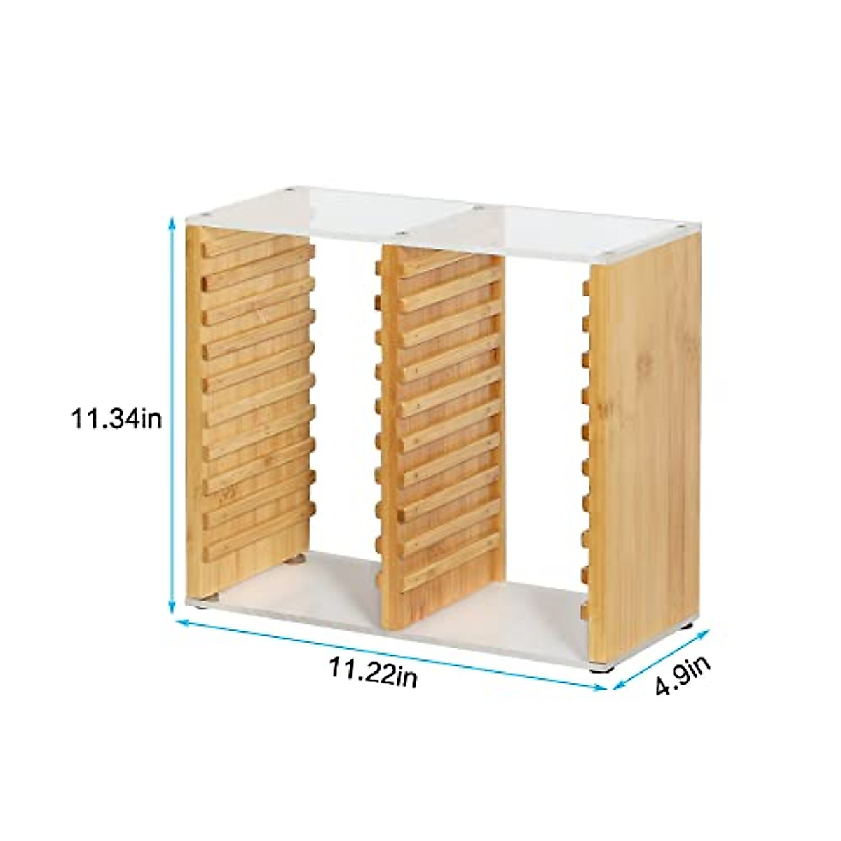 LUMAMU CD Storage Rack - Holds 20 Standard CD Jewel Cases, Stackable CD Holder Shelf - Made of Premium Natural Bamboo and Transparent Acrylic Sheet, Assemble Required