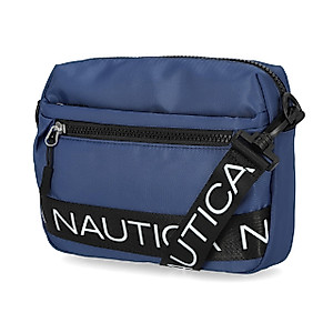Nautica Womens Nautica Nylon Bean Bag Crossbody/Belt Bag With Adjustable Shoulder Strap, Indigo, One Size