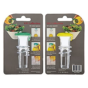 YZC Lemon Squeezer – 2-Pack Lemon-Juicer – BPA-Free Plastic Lime Juicer– Compact Juice Extractor Citrus Press with Lid – Squeeze Lime for Cocktails, Drinks