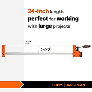 JORGENSEN 24-inch Bar Clamps, 90°Cabinet Master Parallel Jaw Bar Clamp Set, 2-pack