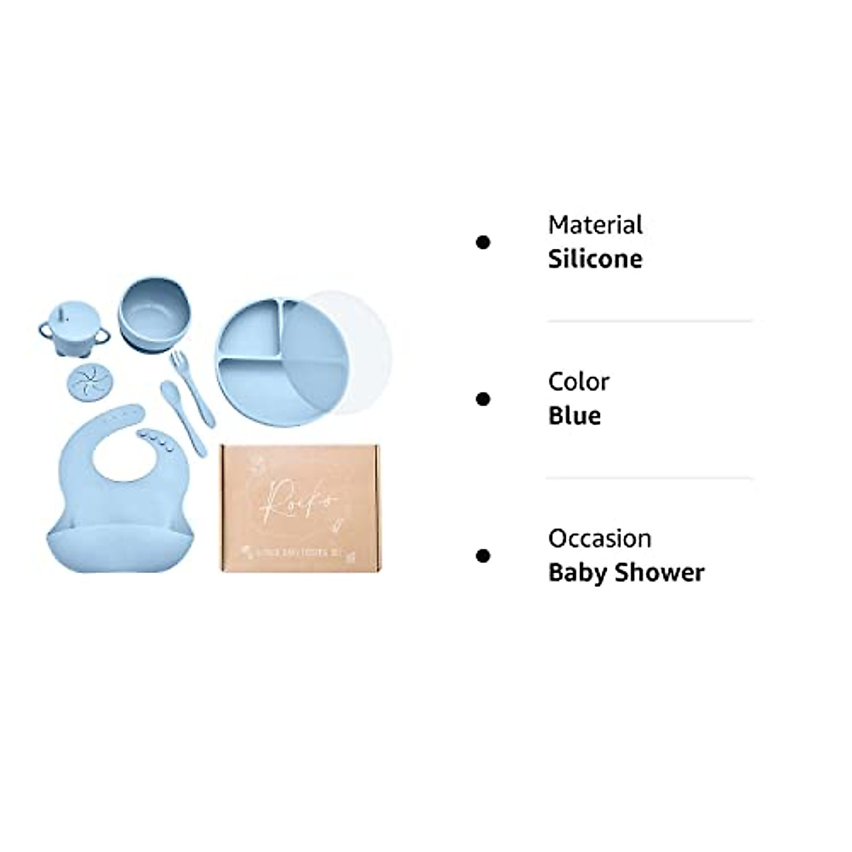 Baby Led Weaning - Silicone Baby Feeding Set - Baby Led Weaning Supplies - Baby Led Weaning Utensils - Silicone Plates For Baby - Silicone Bibs for Babies - 6 Month Old Baby Essentials - Baby Products