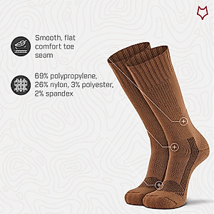 FoxRiver Mens Lightweight Military Mid-calf Socks Tactical Boot Lt Wt 6070, Coyote Brown, Large US