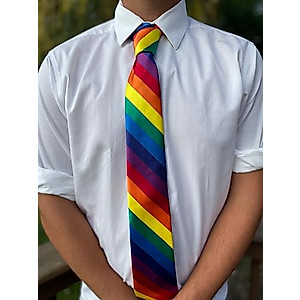 tiemart Striped Tie (Rainbow)