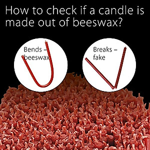 Danilovo Pure Beeswax Candles - No-Drip, Smoke-Less, Tall, Thin Taper Candles – Decorative Candles for Church Prayer, Decor or Birthday Candles – Honey Scented – 7.3 in, Ø 0.24 in (Red, 50pcs)