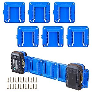 Crivnhar 6 Pack Battery Holder Work for Kobalt 24V Max Battery Mounts Dock Holder Fit for KB624-03 KB524-03 KB424-03 KB224-03(w/24 Screws, No Battery)