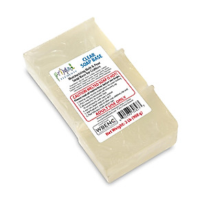 Primal Elements Clear Soap Base - Moisturizing Melt and Pour Glycerin Soap Base for Crafting and Soap Making, Vegan, Cruelty Free, Easy to Cut, Unscented - 2 Pound