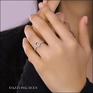 Dazzlingrock Collection 6MM Round Morganite & White Diamond Halo Engagement Ring for Women in 10K Rose Gold Size 7