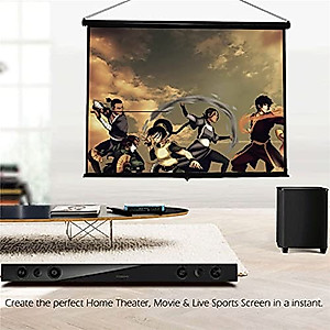 Projector Screen 50 inch Pull Up Folding Projecting Screen Home Theater for DLP Projector Handheld Projector 4:3