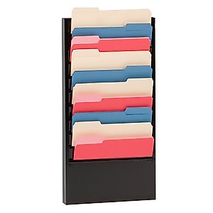 Durham 406-08 Black Cold Rolled Steel 10 Large Pocket Forms Literature Rack, 13-1/4" Width x 26-1/4" Height x 4-1/8" Depth