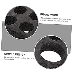 2 Pcs Pearl Cotton Cup Holder Portable Cup Carrier Foam Drink Holder 32 oz Cups Cup Holder Tray for car Thermal Coffee Mug Coffee Cup Carrier Tray Black Mug Bottle Holder re-usable