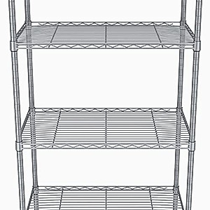 SINGAYE 4 Tier Shelf Adjustable Storage Shelf 350LBS Load Capacity Metal Storage Rack 17.32”L X 11.41”W X43.3” H