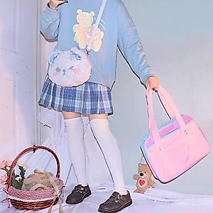 Lanpet Women’s Shoulder Bag Heart Shape Japanese Bags Kawaii Purse JK Large Anime Purse for Lolita Comic Handbag