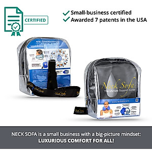 Chiropractic Neck Support Pillow - Cervical Collar - Neck Pain - Lower Back Lumbar Support - Memory Foam Travel Pillow - Grey