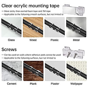 50 Pcs Heavy Duty Cable Clips Transparent with 100 Screws, Attom Tech Clear Self-Adhesive Cable Organizer Cord Management System, Clear Desktop Cable Organizer [50 pc]