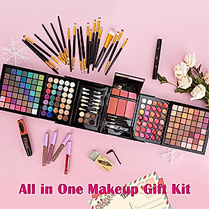 Makeup Kit for Women Full Kit-177 Color All in One Makeup Set Palette,Eyeshadow,Lipstick,Mascara,Eyeliner Stamp,Eyebrow Wax,Powder,Blusher,Concealer,Brushes Set,Makeup Gift Set for Women Girl Teen