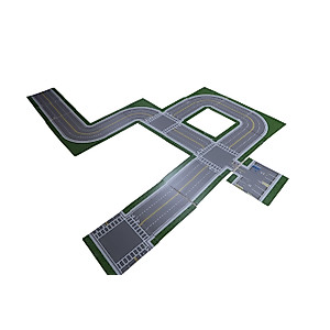 Vinyl Card Road Tiles Paper Road City Town Play Custom Driving Road and Parking Lot for 1/64 Ho Scale Car Track Builder for Kids Best Birthday Gifts Toys Boys Girls Ages 3+ Size of each Tile 12x 12 in