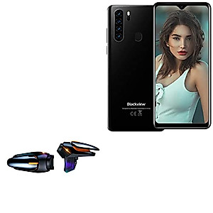 BoxWave Gaming Gear for Blackview A80 Plus (Gaming Gear by BoxWave) - Touchscreen QuickTrigger Auto, Trigger Buttons Autofire Gaming Mobile FPS for Blackview A80 Plus - Jet Black