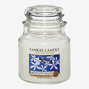 Yankee Candle Small Jar Scented Candle, Midnight Jasmine, Up to 30 Hours Burn Time, Glass, White