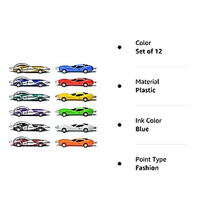 Littfun Cool Pens Fun Pens for kids Novelty Pens Cute Pens Interesting Racing Car Pens for Boys(set of 12)