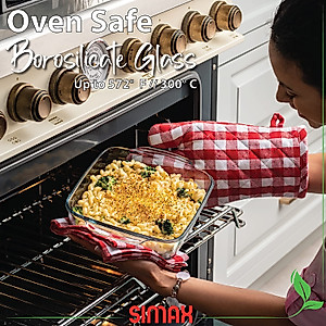 Simax Glass Roaster Dish, Large Square Roaster Pan For Baking And Cooking, Oven and Dishwasher Safe Cookware, 1.5 Quart Casserole Oven Pan