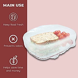 Culinary Elements Reusable Bowl Covers with Elastic, Plastic Food Storage Cover for Leftovers: 12 Bowl Covers