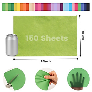 150Sheets Wrapping Tissue Paper, Tissue Paper Gift Wrap Colors of Rainbow Gift Tissue Paper for Gift Bags, 30 Colors