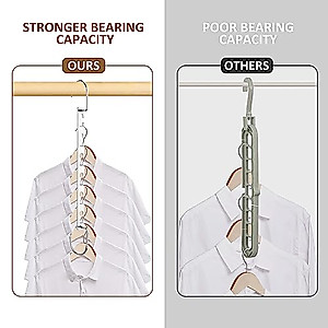 ZEDODIER 4 Pack Space Saving Hangers, Metal Magic Hangers Hooks for Closet, Multiple Hangers in One, Space Saver Closet Organizers and Storage, Apartment College Dorm Room Essentials