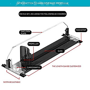 Adjustable Beverage Dispenser for Refrigerator - Spring-Loaded Can Pusher, Space Saving Soda Can Organizer, Refrigerator Drink Holder with Auto-Slide Function - 12-inch Can Dispenser (300-310MM)