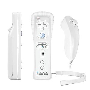 PowerLead Controller for Wii, Built-in Motion Plus Remote and Nunchuck Controller for Nintendo Wii and Wii U + Silicon Case White
