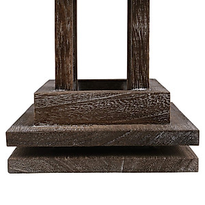 Ikee Design Wood Rotating Jewelry Display Stand Tower,Spinning Keychain Display Stand,36 Hooks Spinning Necklace, Bracelet, Earring Rack for Vendor, Coffee Color