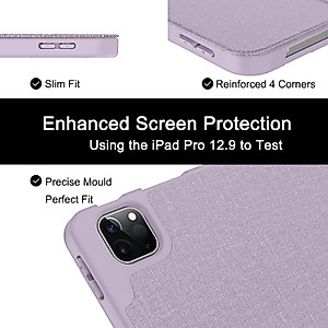 Soke Case for iPad Air 13 Inch M3/M2（2025/2024 & iPad Pro 12.9 Inch 6th/5th (2022/2021) with Pencil Holder - [Full Body Protection + Auto Wake/Sleep],Soft TPU Back Cover, Violet